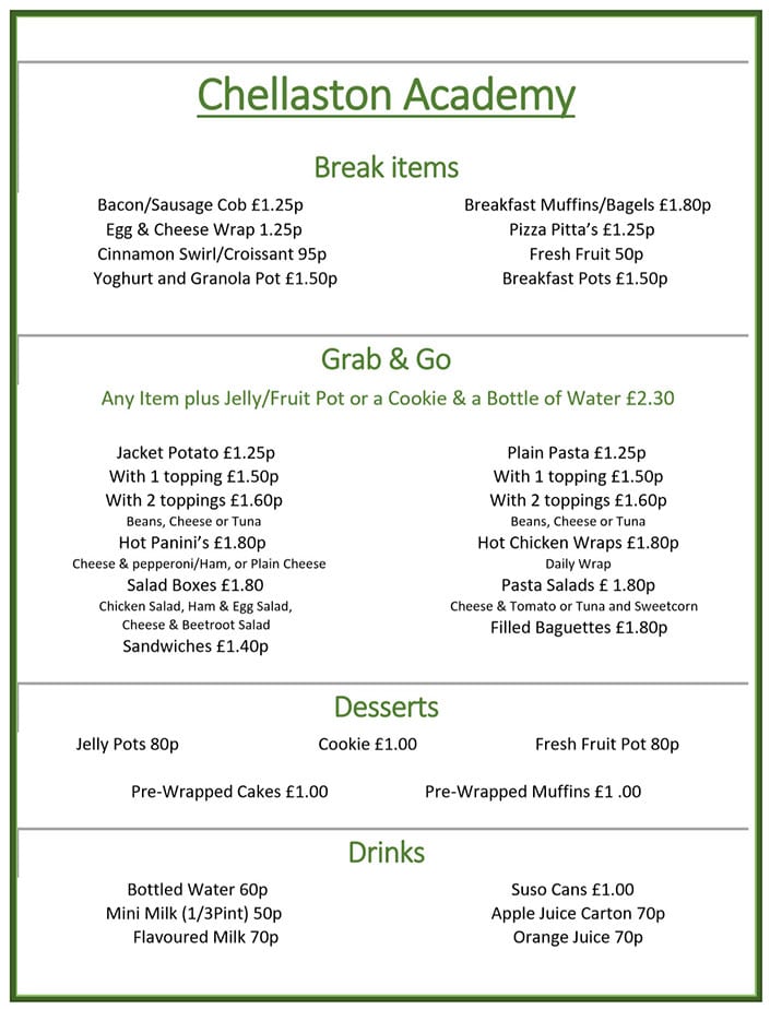 Catering - Chellaston Academy